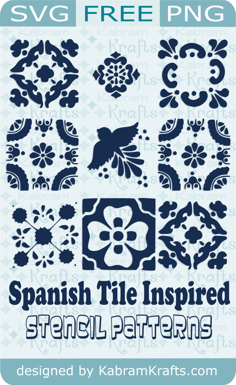 Free Spanish Tile Inspired SVG Stencil Cutting Files